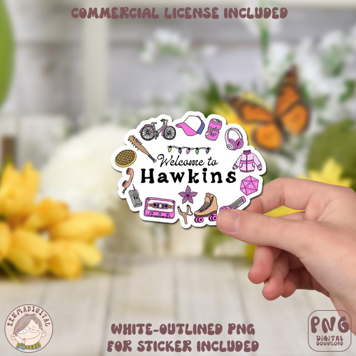 Welcome to Hawkins PNG, Cute Bookish Clipart, Horror Designs for ...