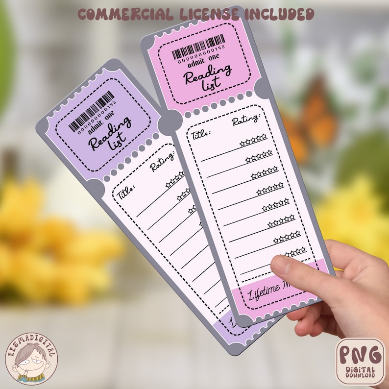 Reading List Bookmark Design, PNG File, Cute Artsy Creative Bookish ...