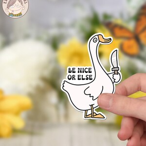 Be Nice or Else Goose PNG, Funny Goose Png, Trendy Cute Frog Svg, Self ...