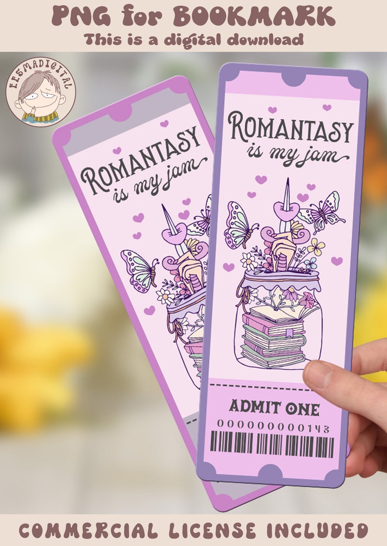Romantasy is My Jam Bookmark Design, PNG File, Cute Artsy Creative ...