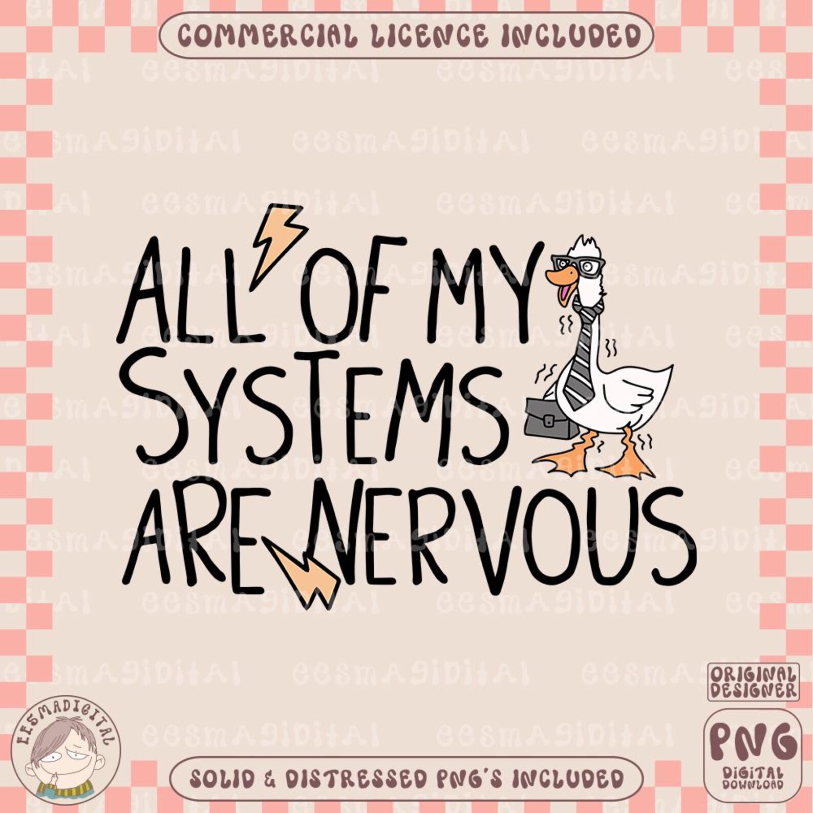 All of My Systems Are Nervous PNG, Anxious Goose Png, Quirky Png ...