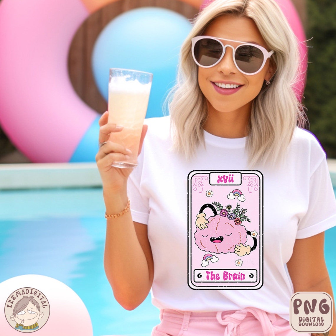 The Brain Tarot Card PNG, Bookish Png, Digital Download Art for T-shirt ...