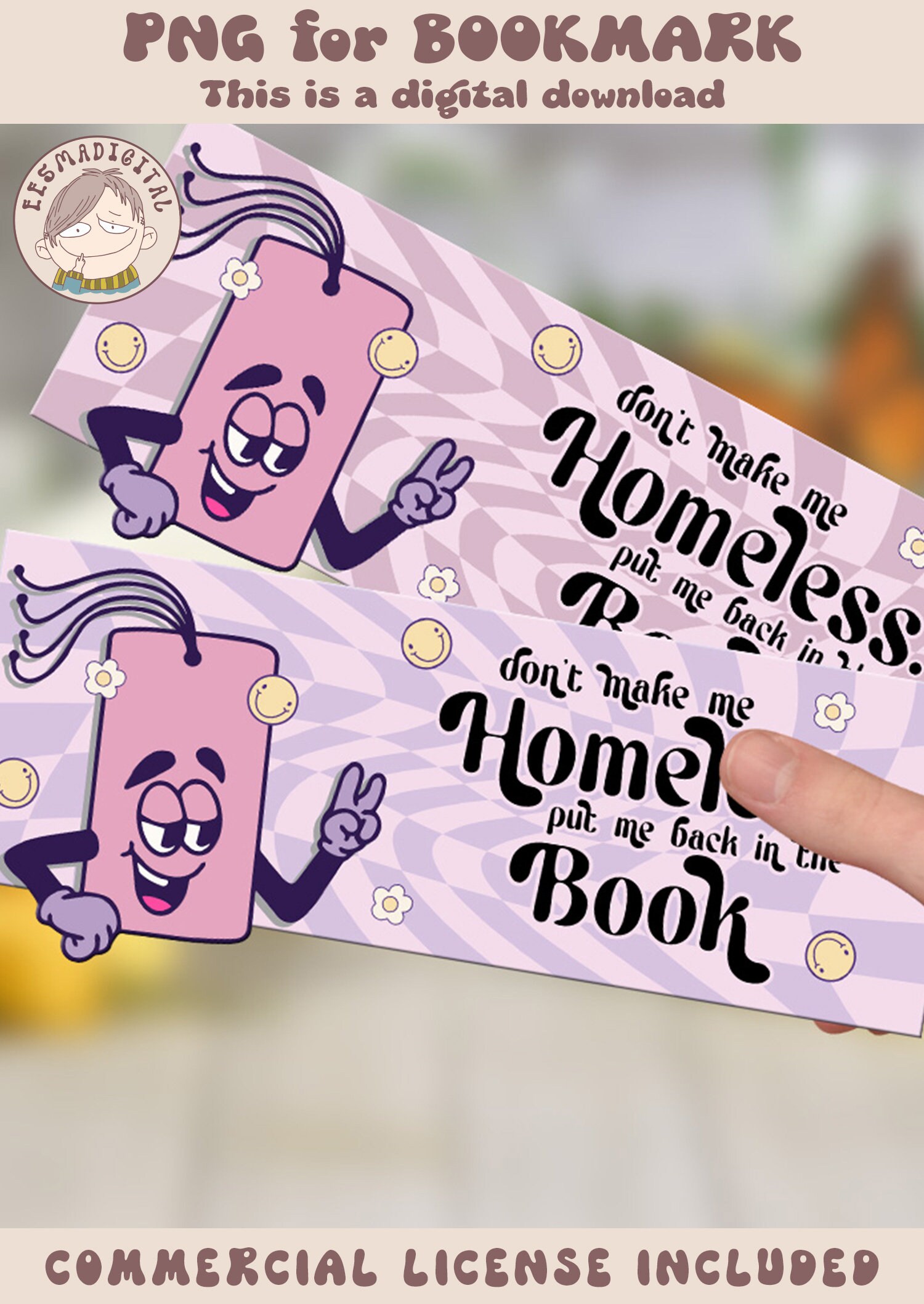 Funny Bookmark Quote Design, PNG File, Cute Checkered Creative Bookish ...