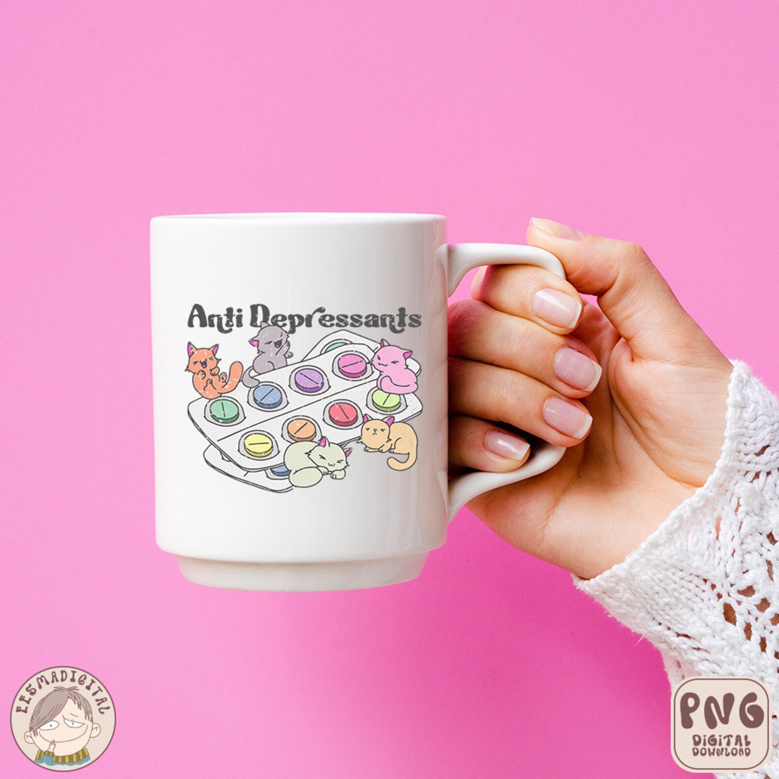 Cat Antidepressants PNG, Serotonin Booster Png, Mental Health Matters ...