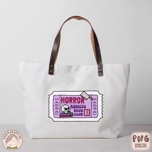 Horror Addicts Book Club Ticket PNG File, True Crimes Cute Trendy Artsy ...