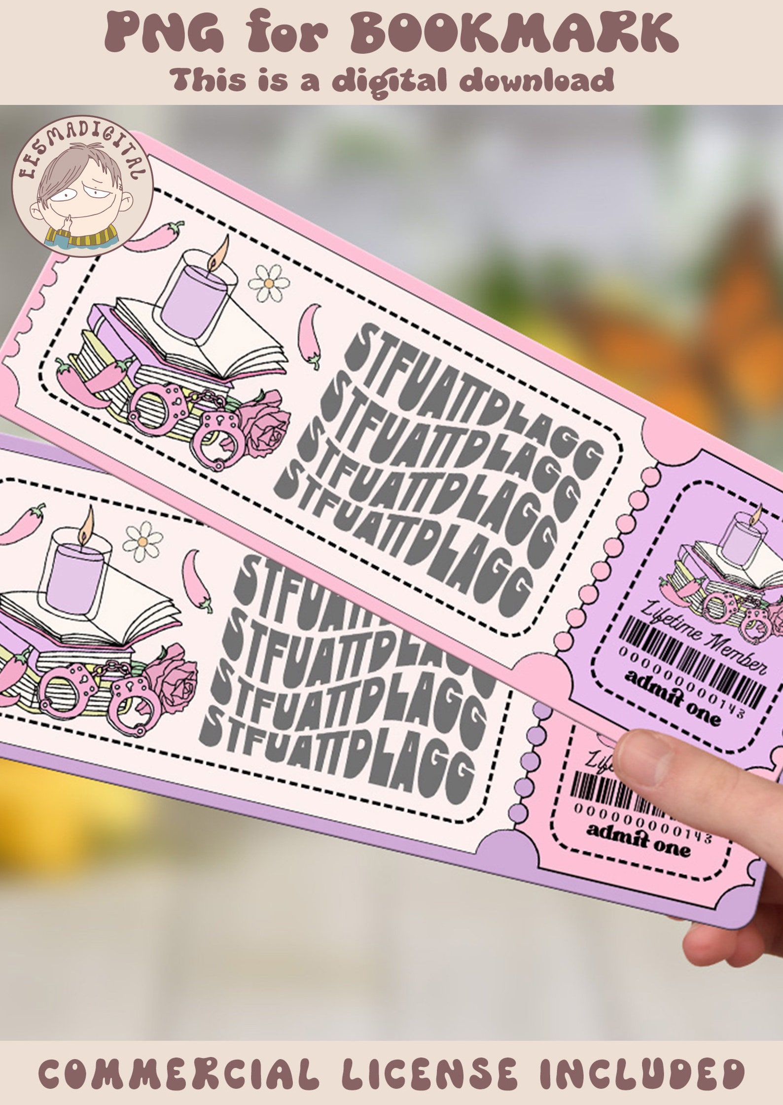 Stfuattdlagg Bookmark Design, Bookish PNG File, Cute Artsy Creative ...