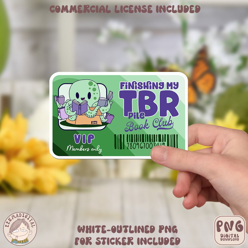 Finishing My TBR Pile Book Club Png, Book Card Png, Cute Trendy Bookish ...