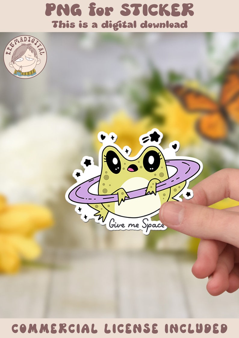 Give Me Space Frog PNG, Cute Frog Clipart, Snarky Tshirt Sublimation ...