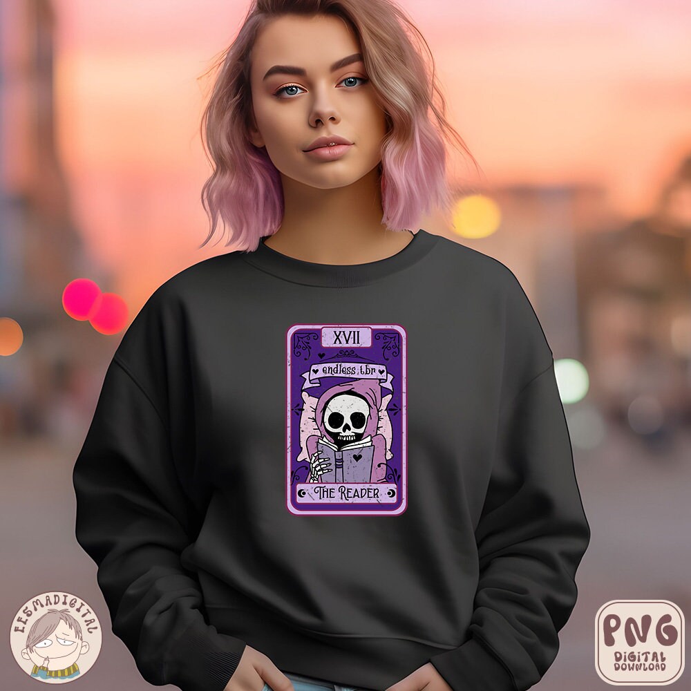 The Reader Tarot Card PNG, Skeleton Reader Png, Endless Tbr Png, Cute ...