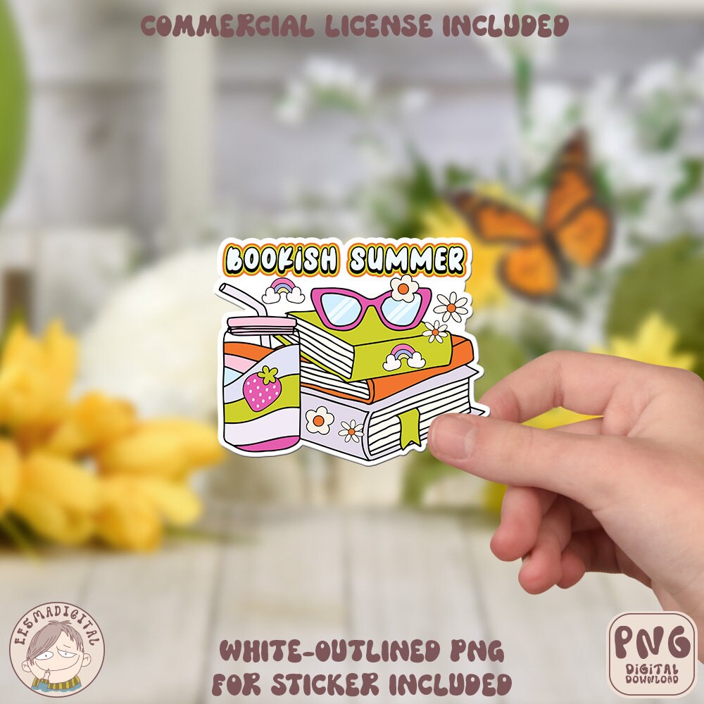 Bookish Summer Png, Bookish Girlie Therapy PNG File, Cute Fun Trendy ...