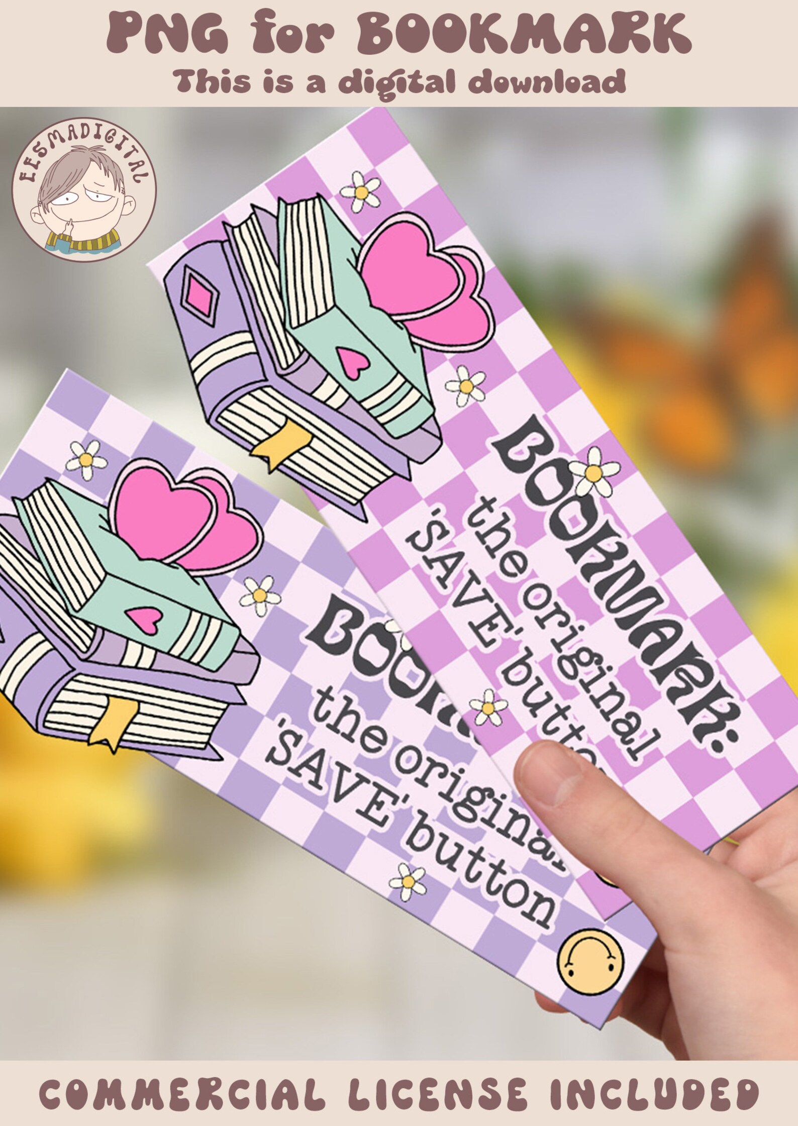 Bookmark Funny Quote Bookmark PNG File, Checkered Bookmark Png, Cute Creative Bookish Printable ...