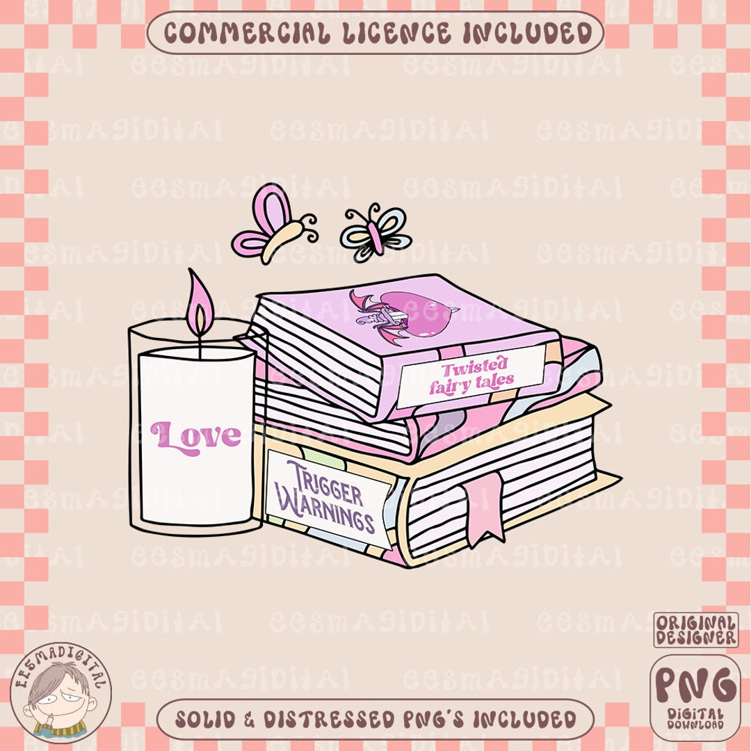 Fantasy Reader PNG File, Cute Trendy Bookish Artsy Design for Shirts ...