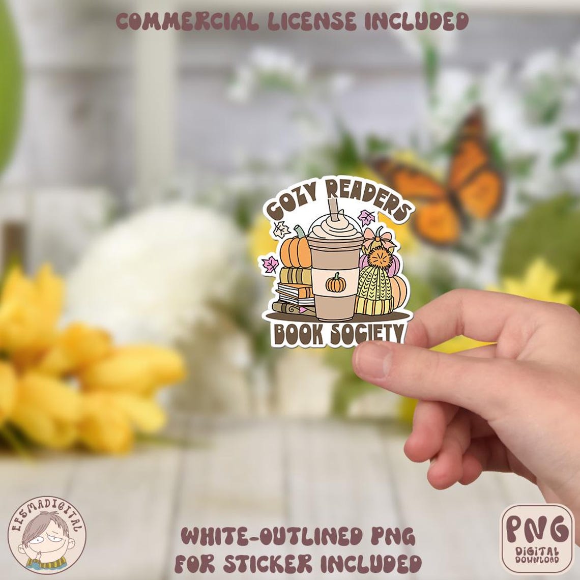 Cozy Readers Book Society PNG, Autumn Fall Cozy Bookish Png, Digital ...