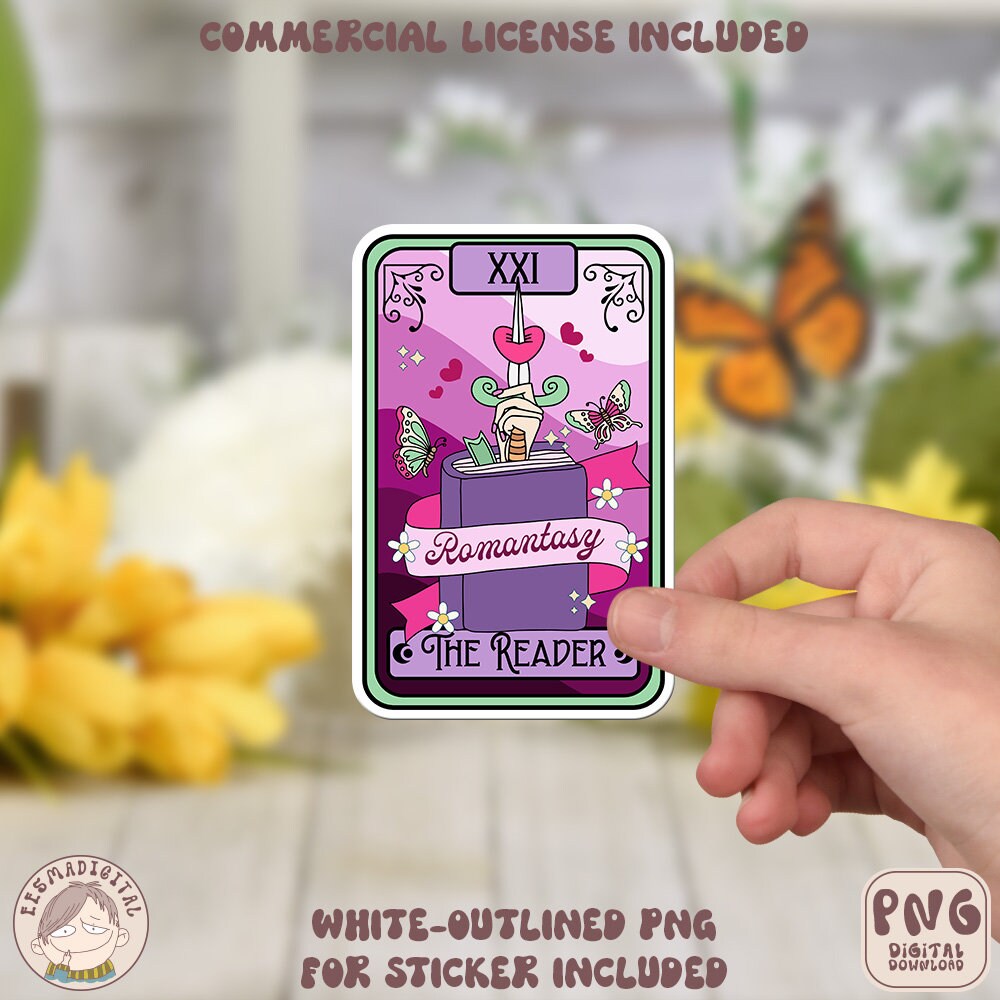Romantasy the Reader Tarot Card PNG, Romantasy Reader Png, Romance ...