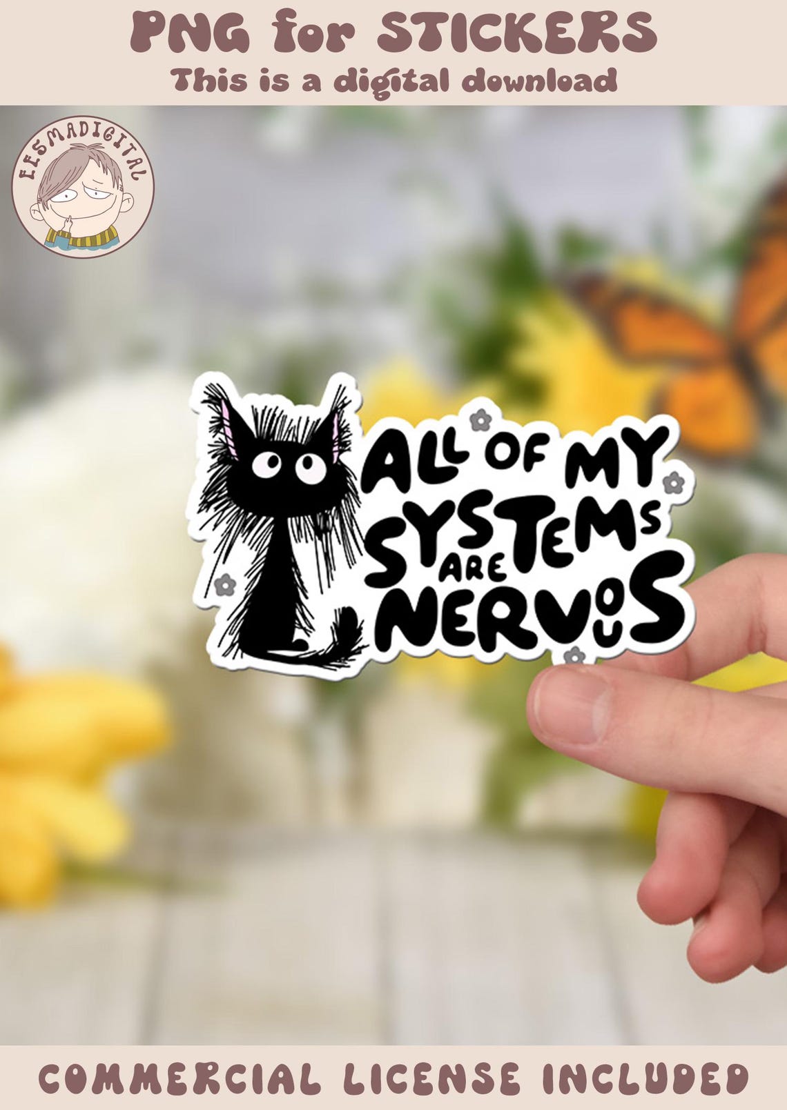 All of My Systems Are Nervous PNG Popular Designs Cute Mental Health T ...