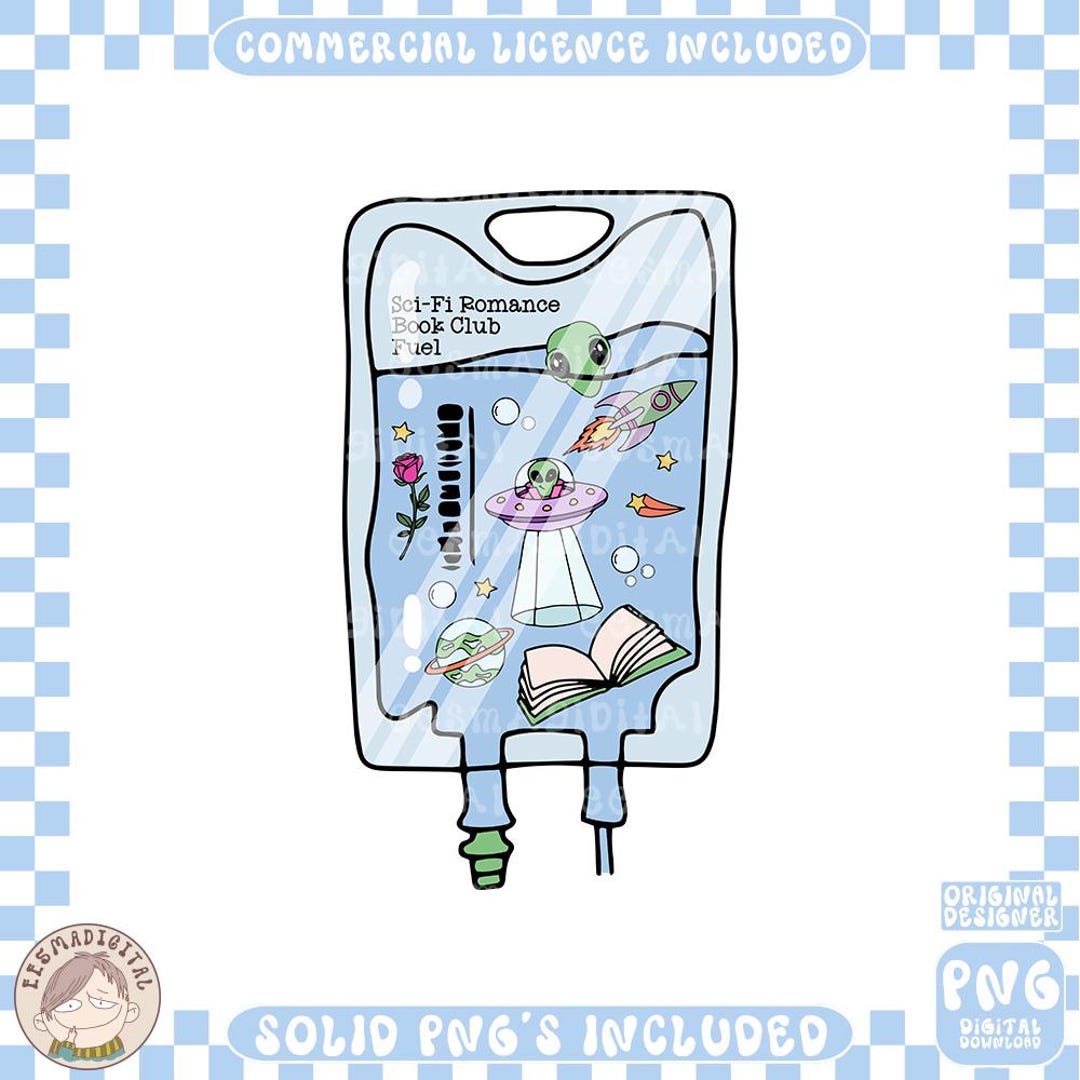 Sci-fi Reader Drip Bag PNG, Cute Trendy Aesthetic Science Fiction ...