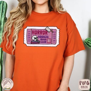 Horror Addicts Book Club Ticket PNG File, True Crimes Cute Trendy Artsy ...