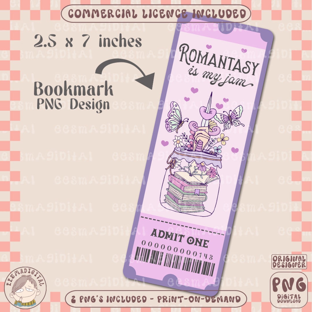 Romantasy is My Jam Bookmark Design, PNG File, Cute Artsy Creative ...