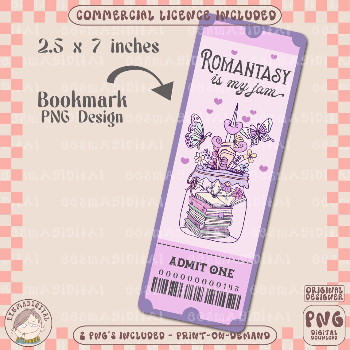 Romantasy is My Jam Bookmark Design, PNG File, Cute Artsy Creative ...