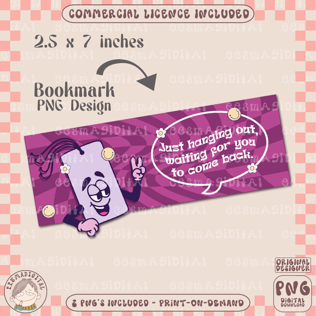 Funny Bookmark Quote Design, PNG File, Cute Checkered Creative Bookish ...