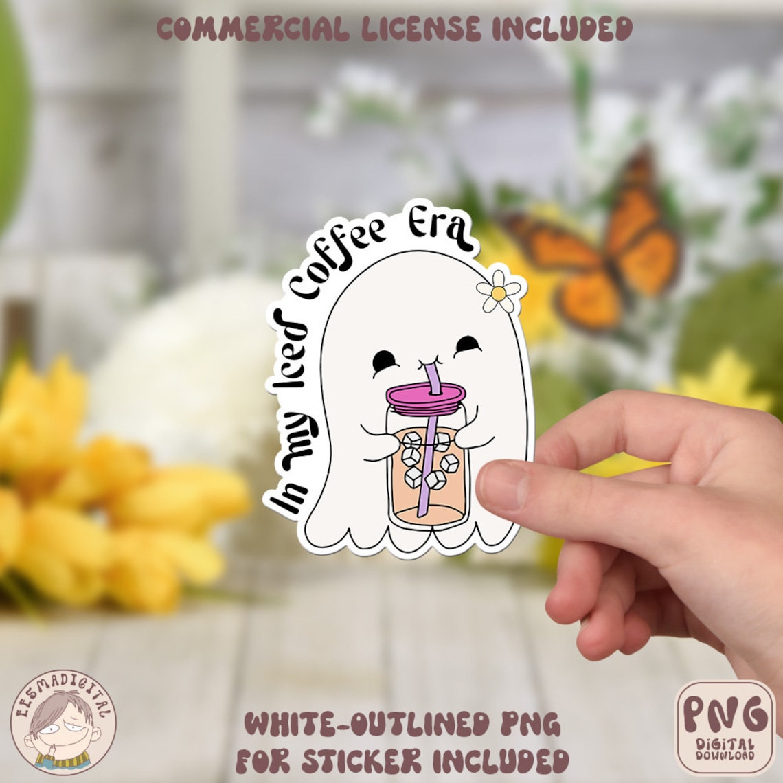 In My Iced Coffee Era Png, Coffee Quote, Coffee Mug Drawing, Iced ...