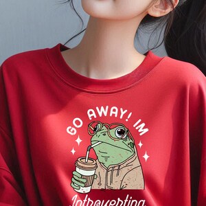 Go Away I'm Introverting, PNG Files, Funny Coffee Frog Shirt, Ugly Toad ...