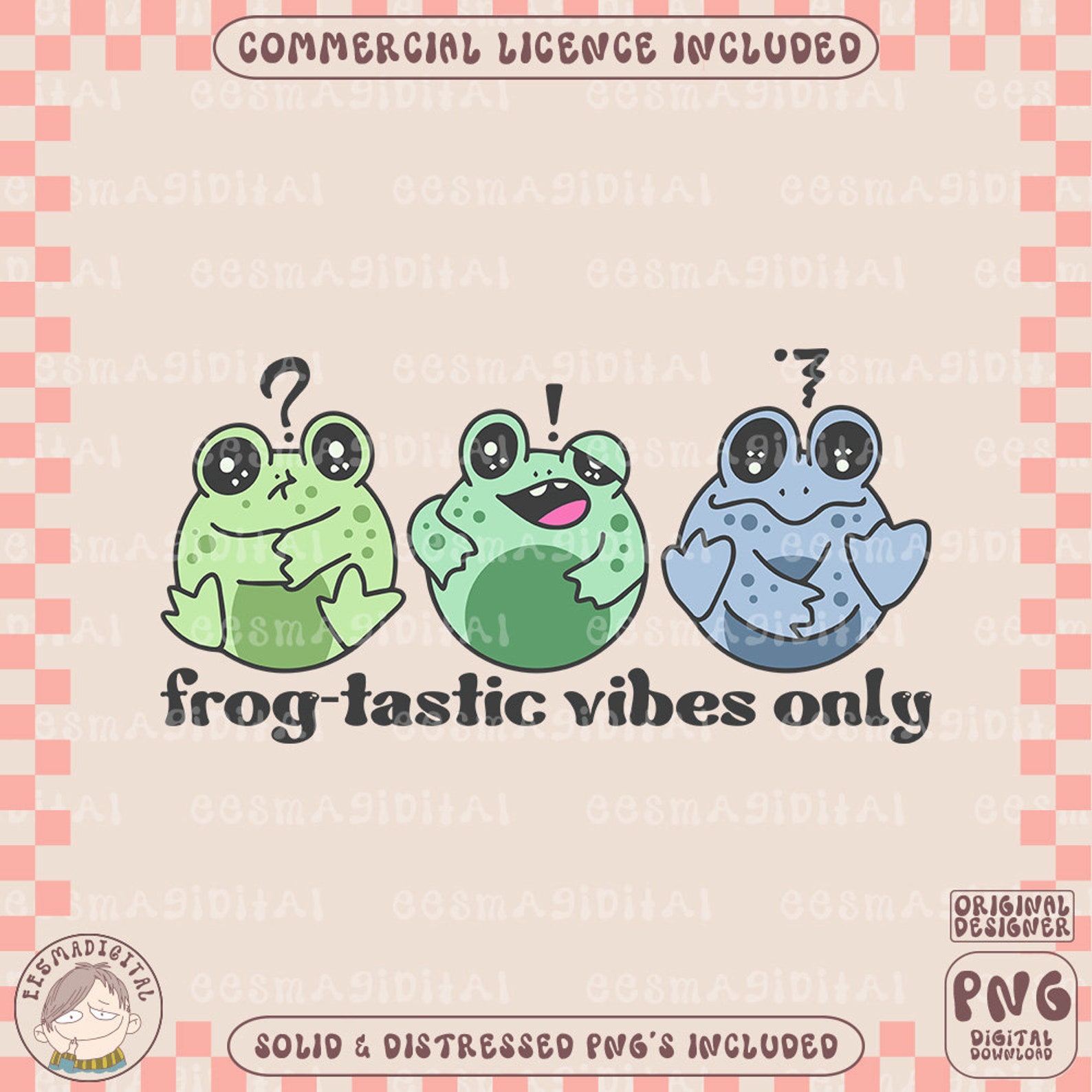 Frog Tastic Vibes Only PNG, Okey Croak-ey PNG, Frog Pun Png, Frog Lover ...