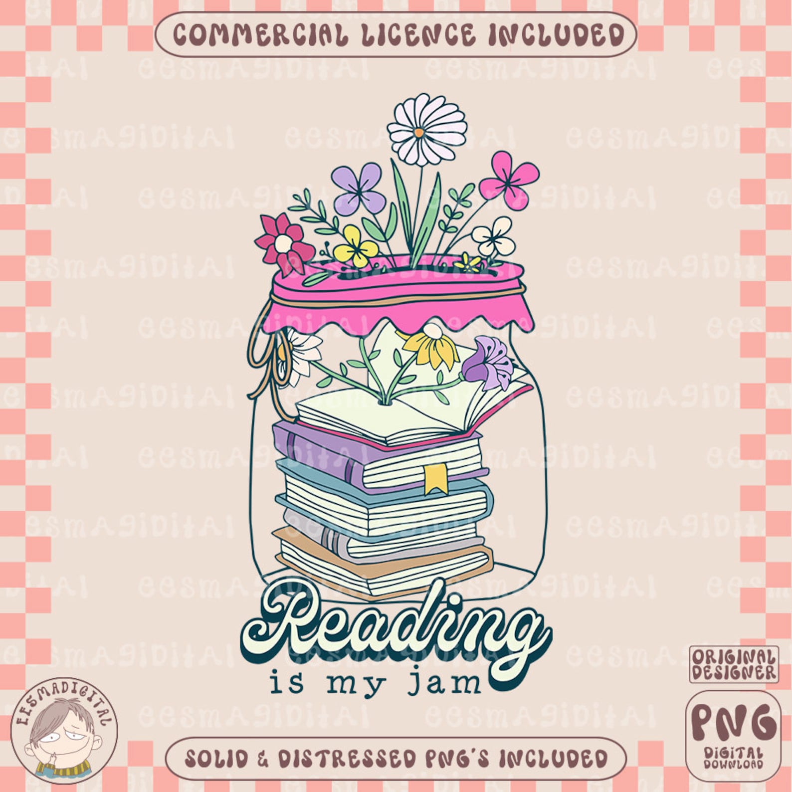 Reading is My Jam PNG File, Cute Fun Trendy Bookish Jam Design for ...
