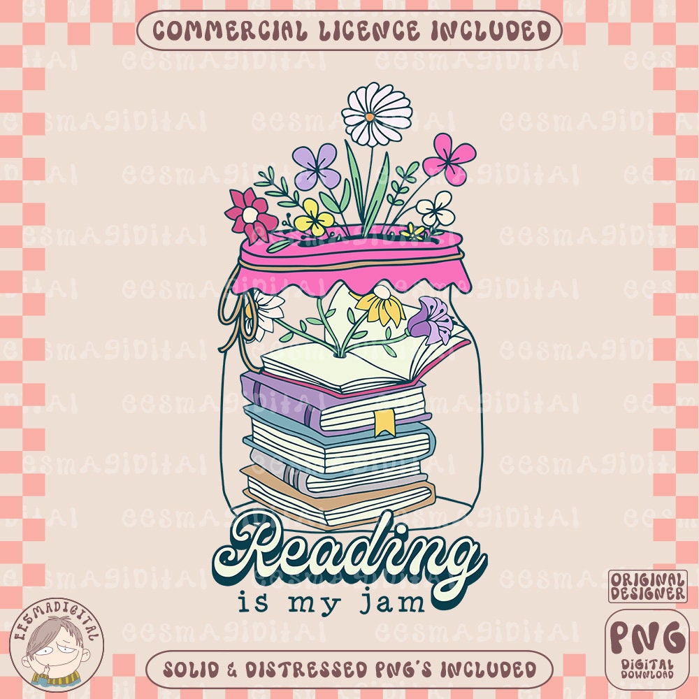 Reading is My Jam PNG File, Cute Fun Trendy Bookish Jam Design for ...