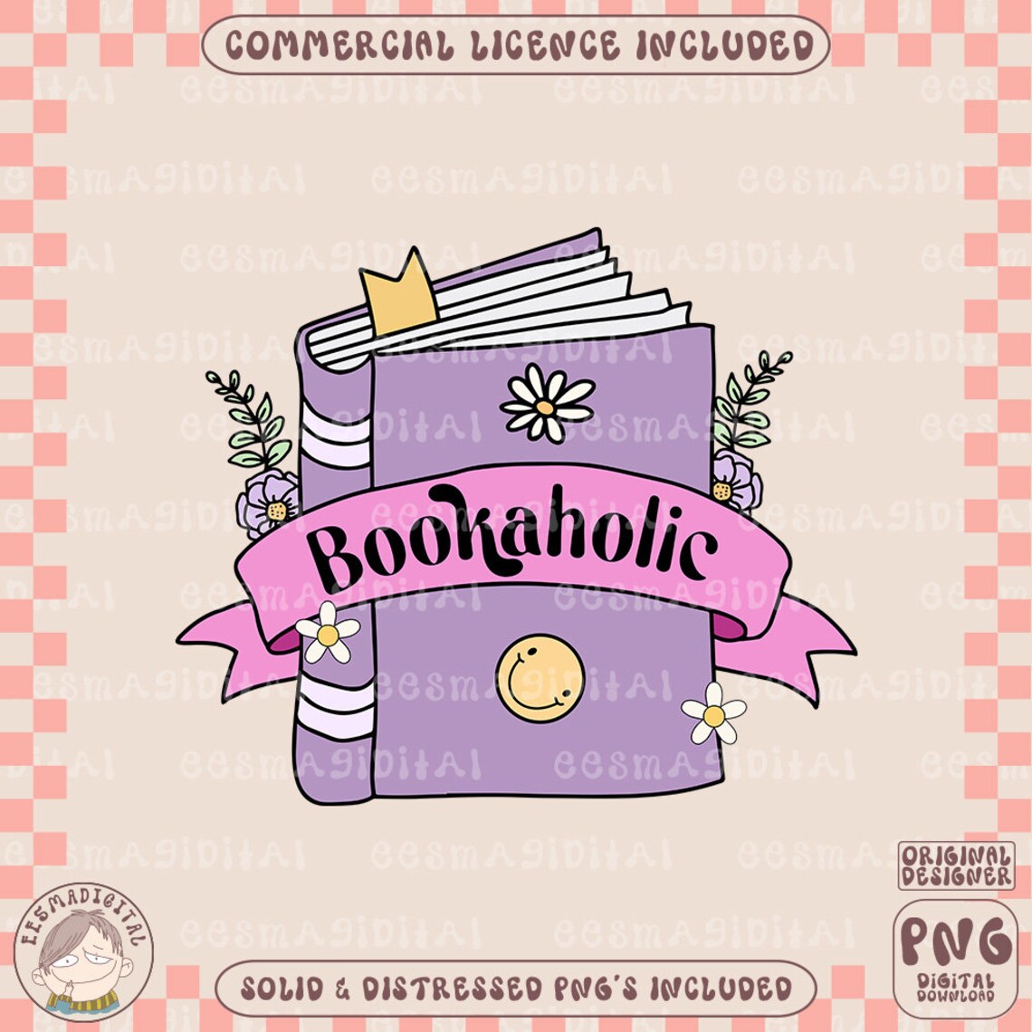 Bookaholic PNG File, Bookmark Png, Booktok Cute Trendy Bookish Artsy ...