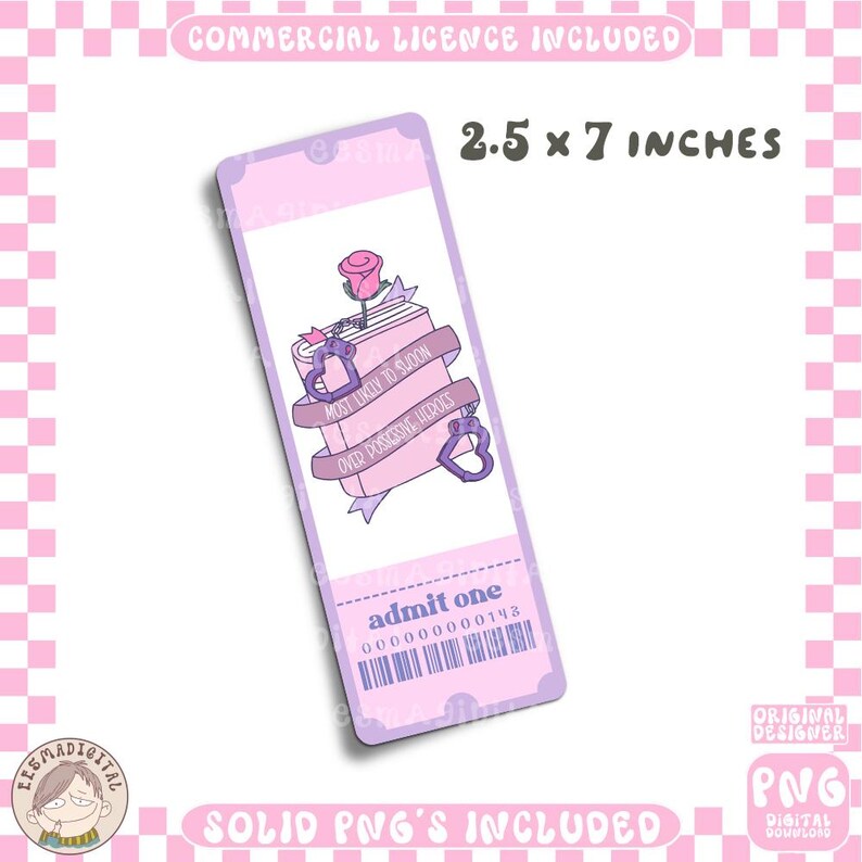 Bookish Ticket Bundle PNG, Book Club Ticket Bookmark PNG, Book Lovers ...
