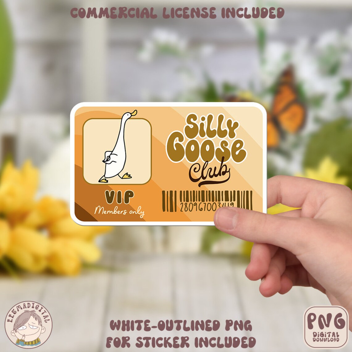 Silly Goose Club Card Png, Cute Trendy Artsy Silly Goose Png, Funny ...