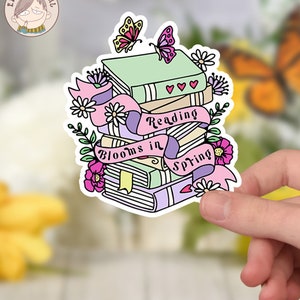 Reading Blooms in Spring PNG File, Cute Trendy Bookish Artsy Design for ...