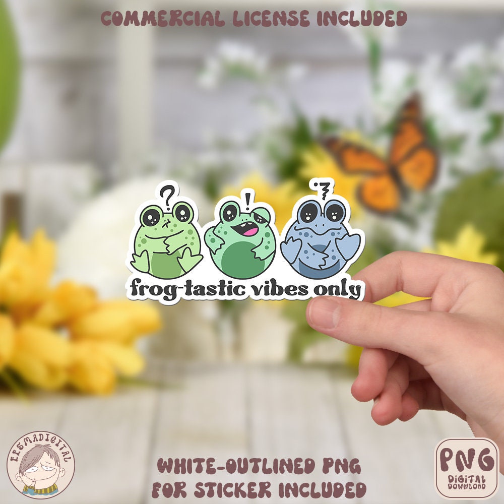Frog Tastic Vibes Only PNG, Okey Croak-ey PNG, Frog Pun Png, Frog Lover ...