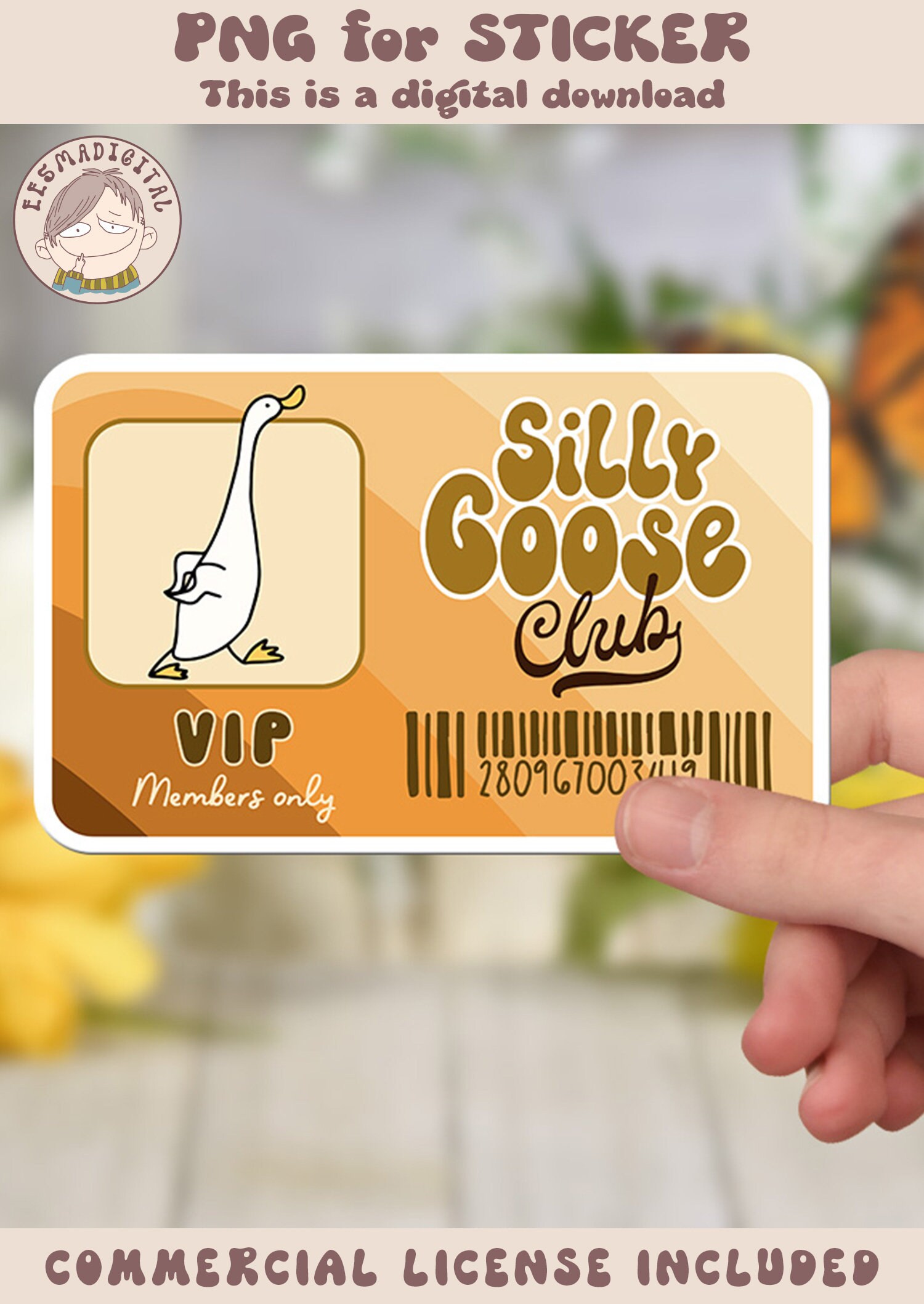 Silly Goose Club Card Png, Cute Trendy Artsy Silly Goose Png, Funny ...