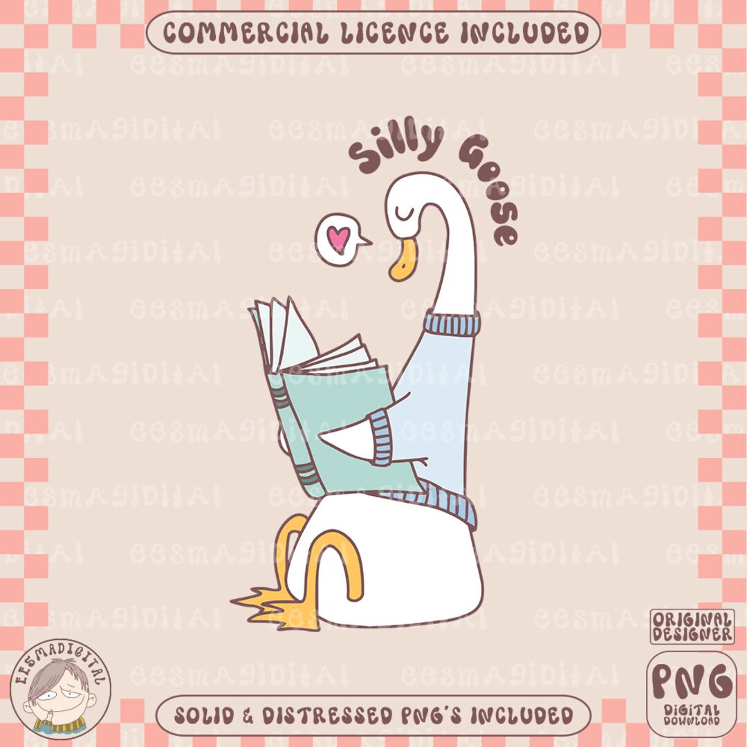 Silly Goose Reading PNG, Silly Goose on the Loose Club, Trendy Png, in ...