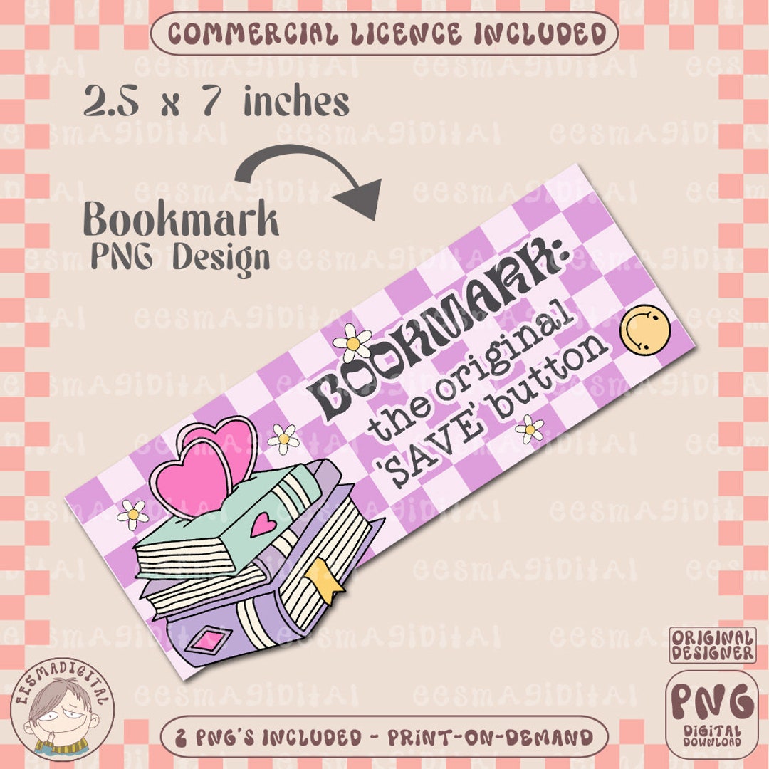 Bookmark Funny Quote Bookmark PNG File, Checkered Bookmark Png, Cute ...