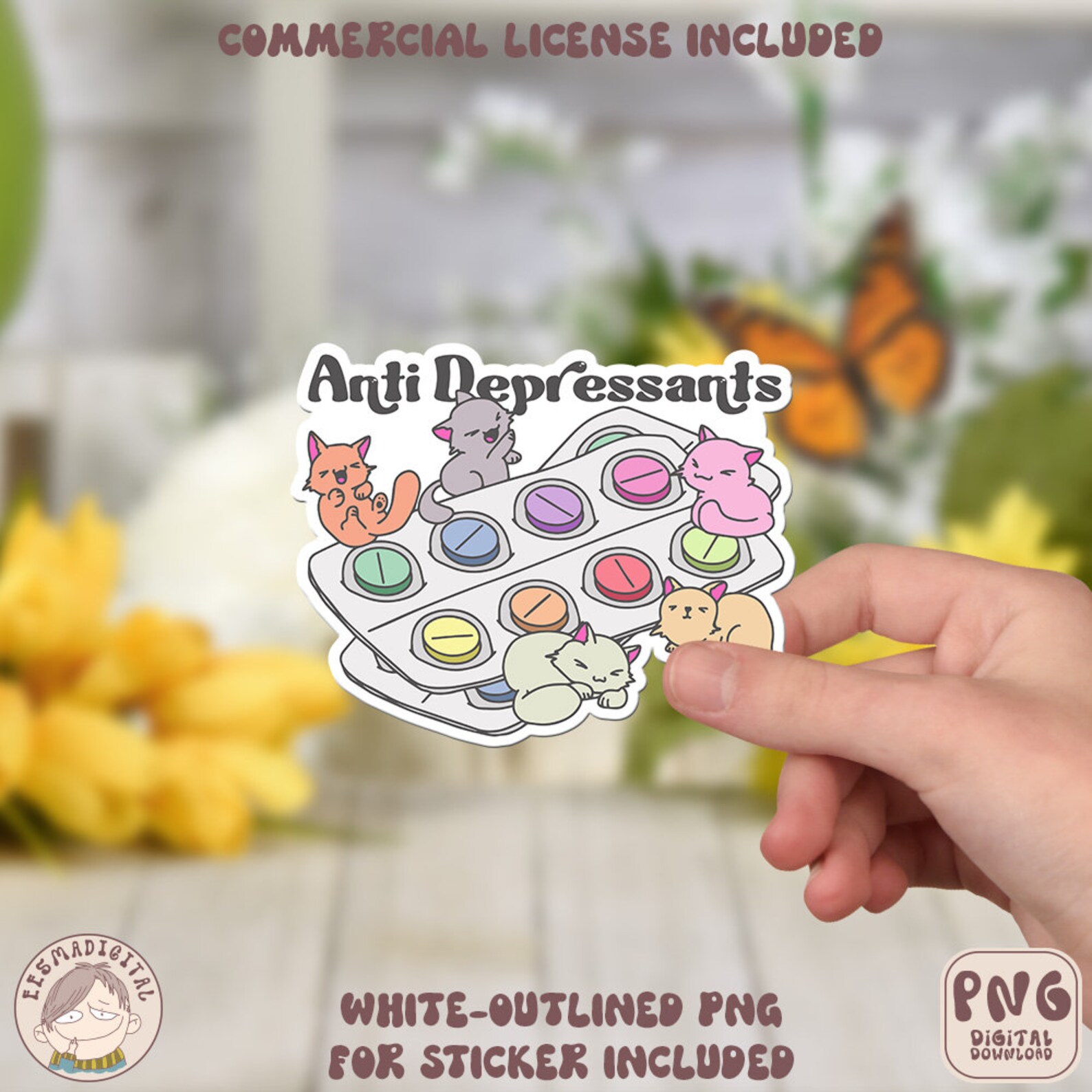 Cat Antidepressants PNG, Serotonin Booster Png, Mental Health Matters ...