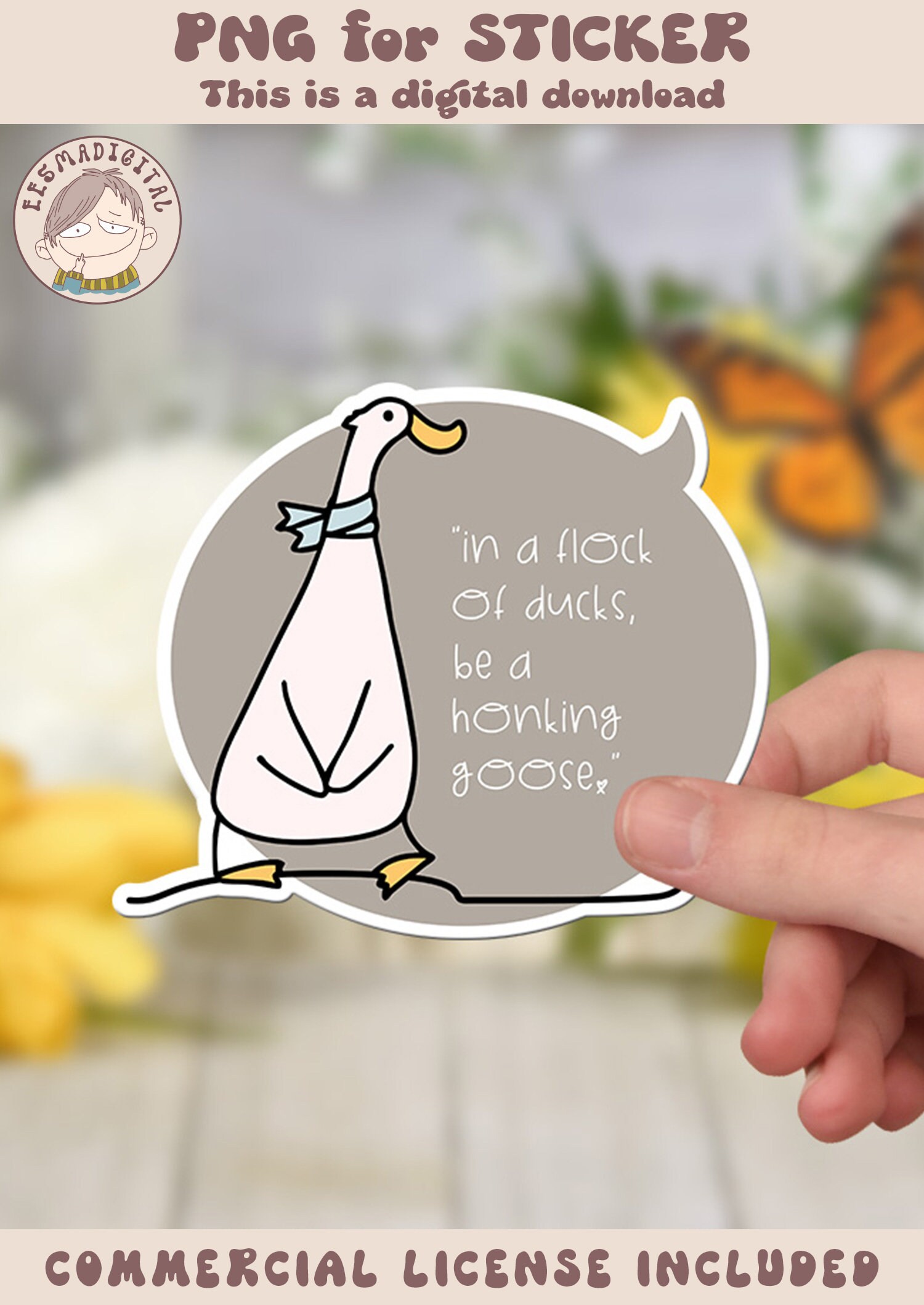 Silly Goose Png, in a Flock of Ducks Png, Silly Goose Png, Trendy Goose ...