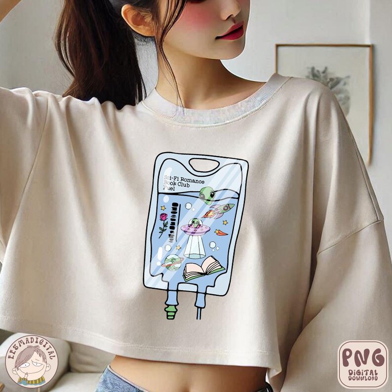 Sci-fi Reader Drip Bag PNG, Cute Trendy Aesthetic Science Fiction ...
