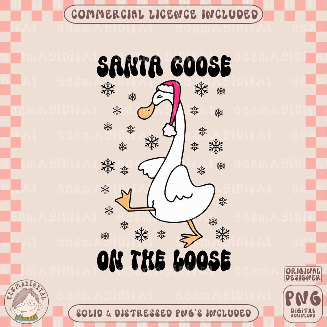 Santa Goose on the Loose Png, Christmas Goose Png, Funny Goose Png ...