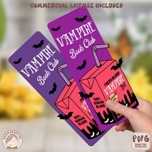 Vampire Book Club Bookmark Design, Halloween Witch P Bookish PNG File ...