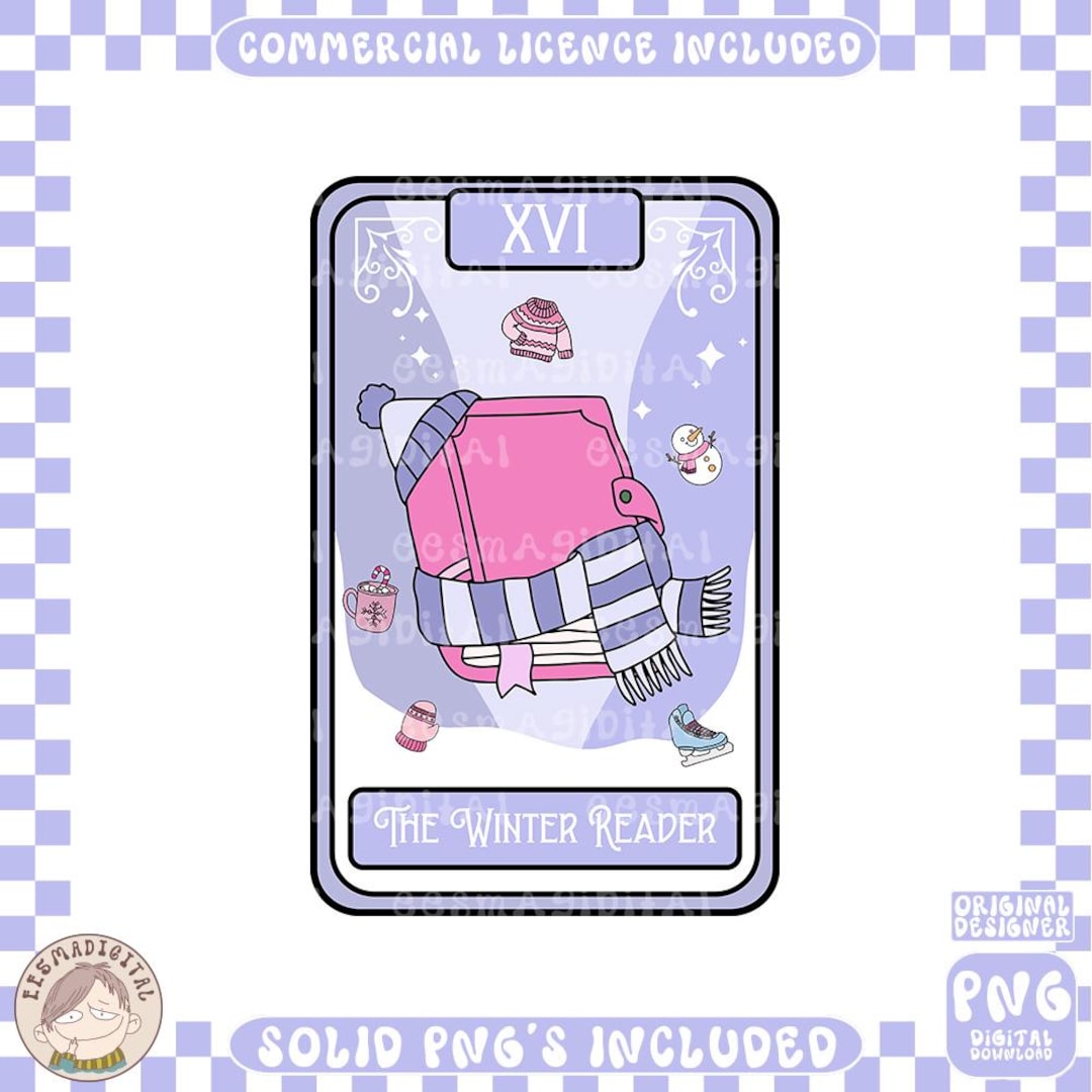 The Winter Reader Tarot Card PNG, Cute Trendy Aesthetic Winter Holiday ...