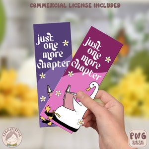 Just One More Chapter Bookmark PNG File, Cute Groovy Creative Bookish ...