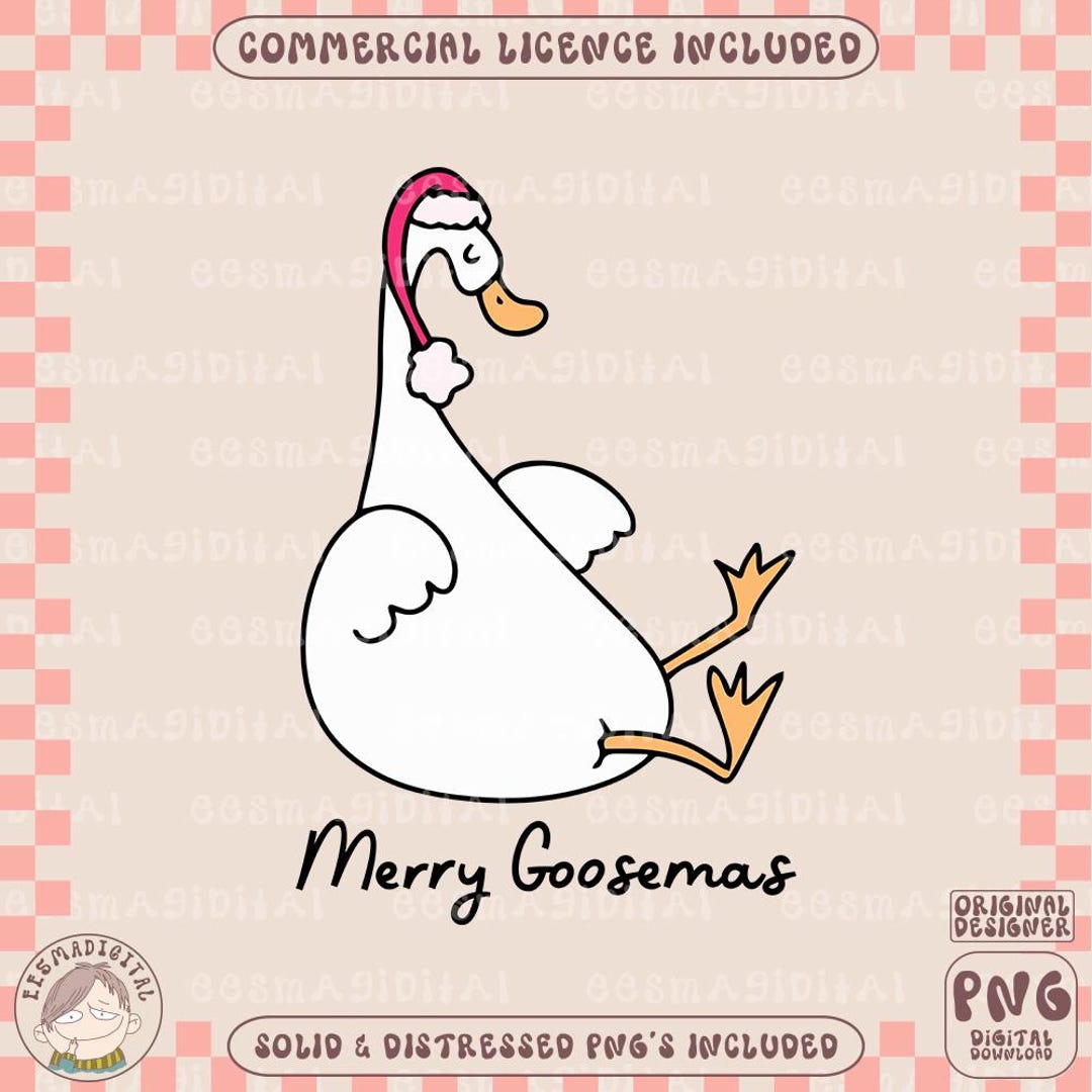 Goose Christmas Png, Merry Goosemas Png, Gooses With Santa Hat Png ...