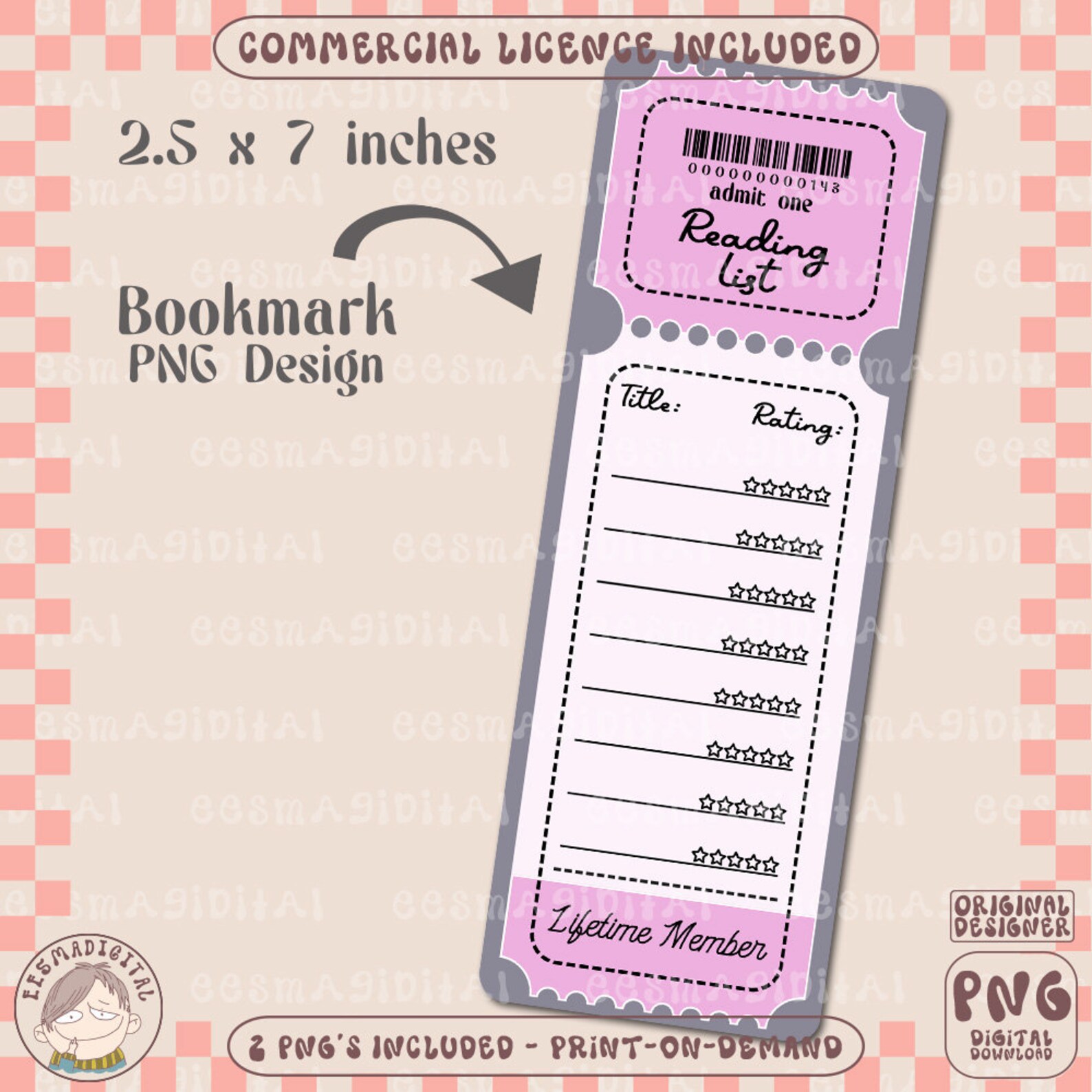 Reading List Bookmark Design, PNG File, Cute Artsy Creative Bookish ...