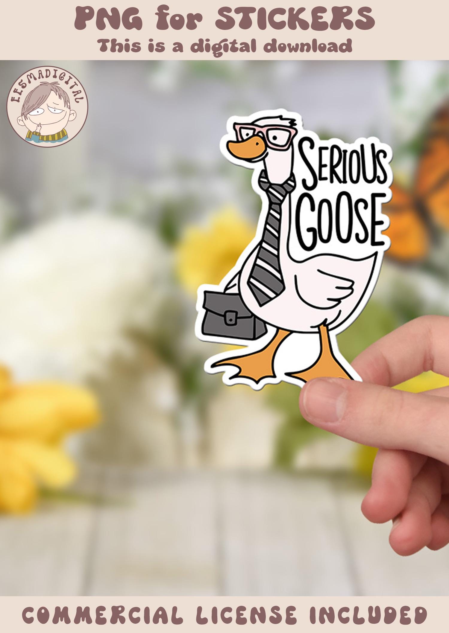 Serious Goose PNG, Sarcastic Funny Goose Png, Cute Goose PNG File ...