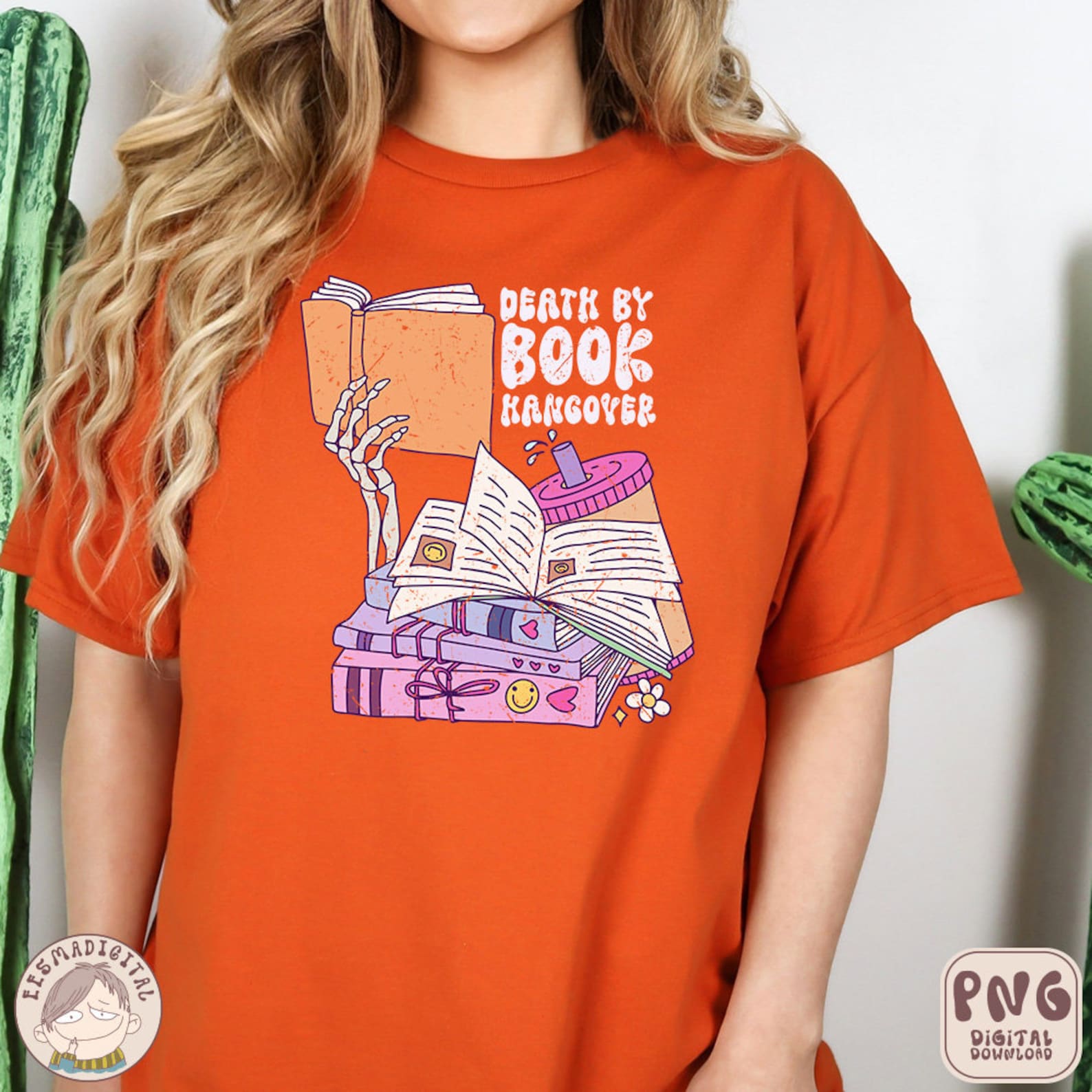 Death by Book Hangover PNG, Cute Fun Trendy Bookish Design for Shirts ...
