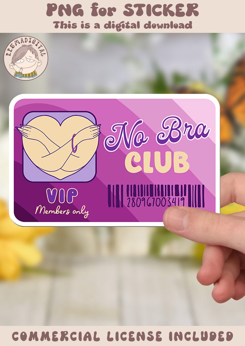 No Bra Club Member PNG, Cute Trendy Artsy Feminism Popular Png Design ...