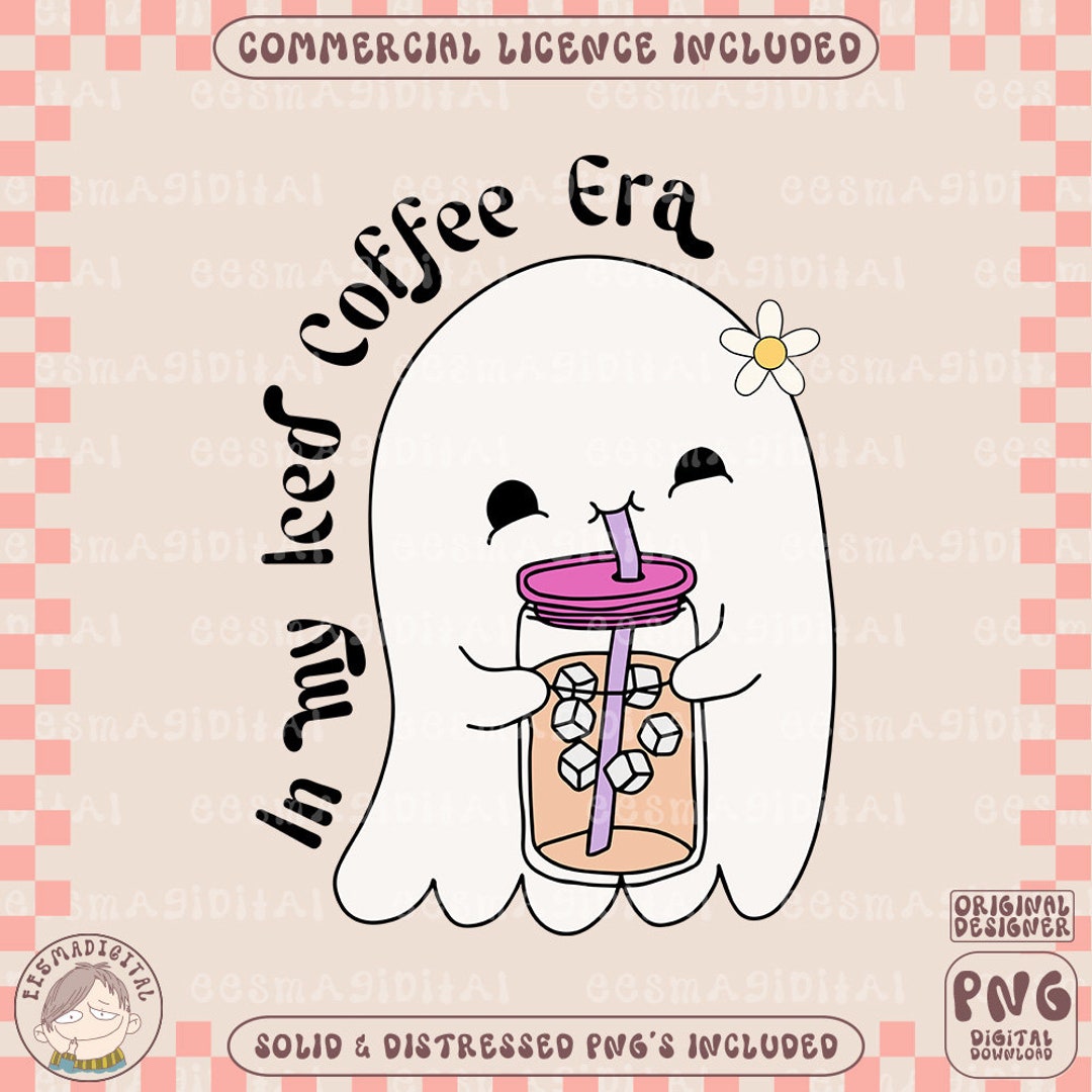 In My Iced Coffee Era Png, Coffee Quote, Coffee Mug Drawing, Iced ...